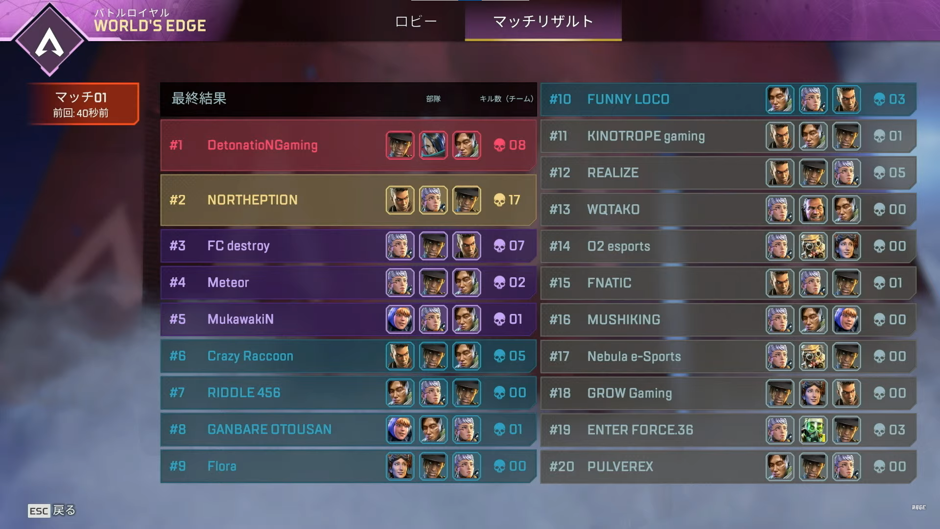 【APEX】ALGSプロリーグ Split1 Week5 ハイライト記事 - eスポーツニュースジャパン 「eスポ」